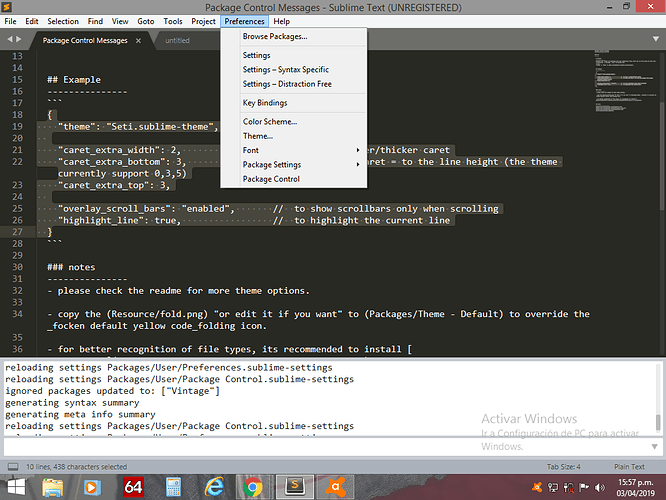 Settings User no figura en preferencia - Technical Support - Sublime Forum
