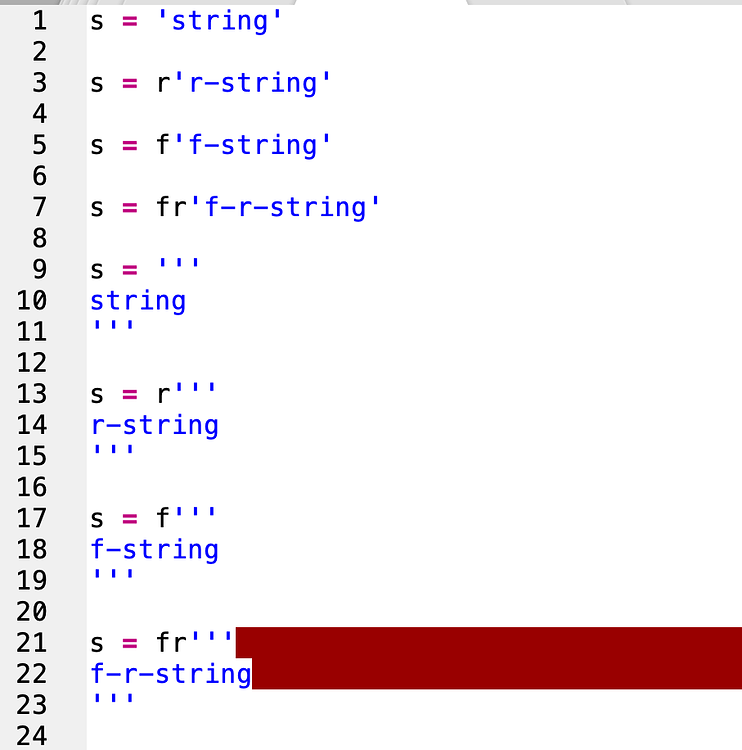 Python Multiline F String R String Syntax Highlighting