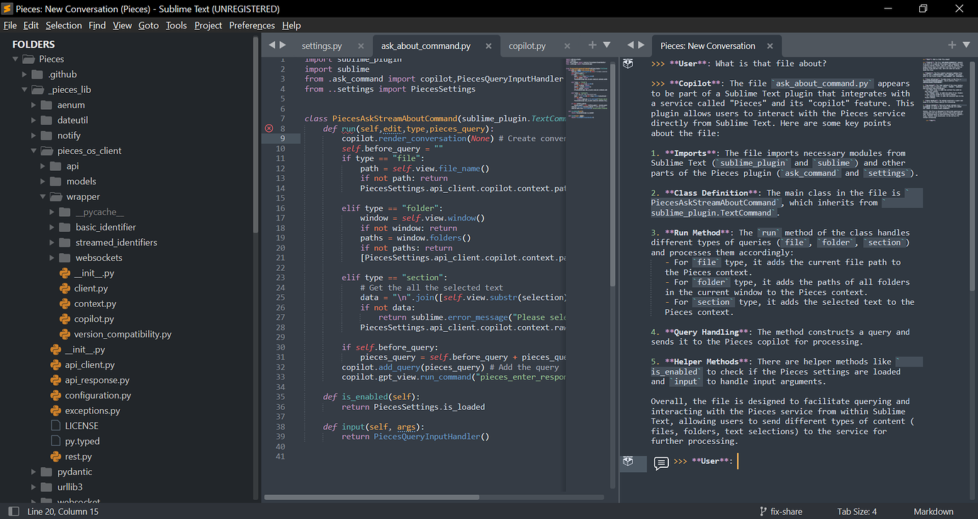 Pieces For Sublime Text (on-device AI coding assistant that boosts ...