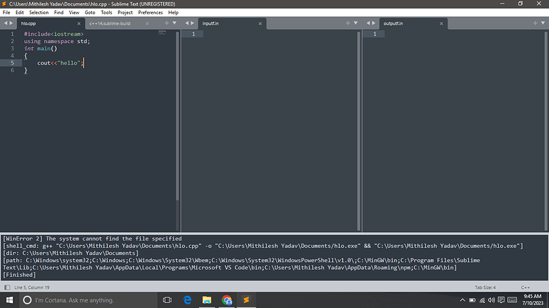 Winerror 2 The System Cannot Find The File Specified For C Technical Support Sublime Forum