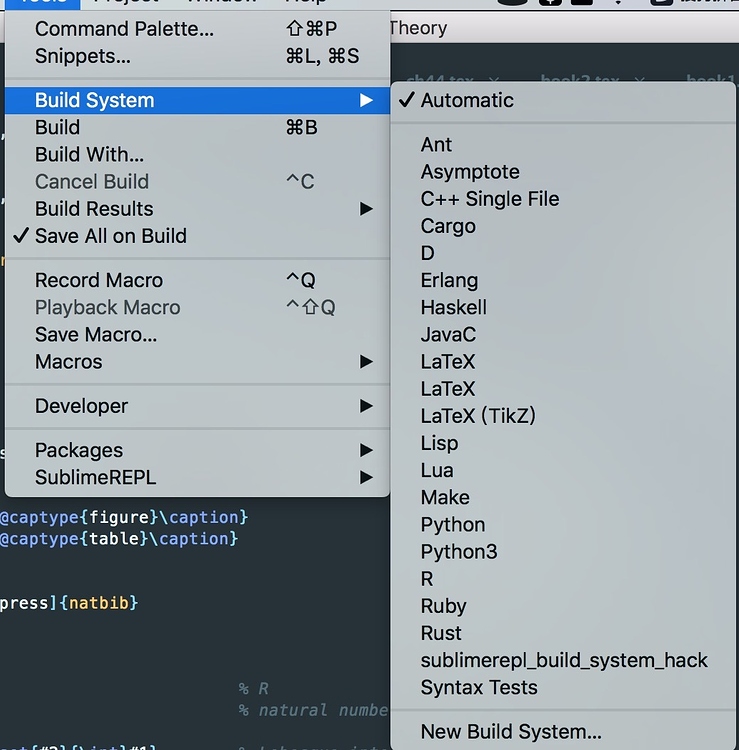 Two Latex Options In Build System General Discussion Sublime Forum 