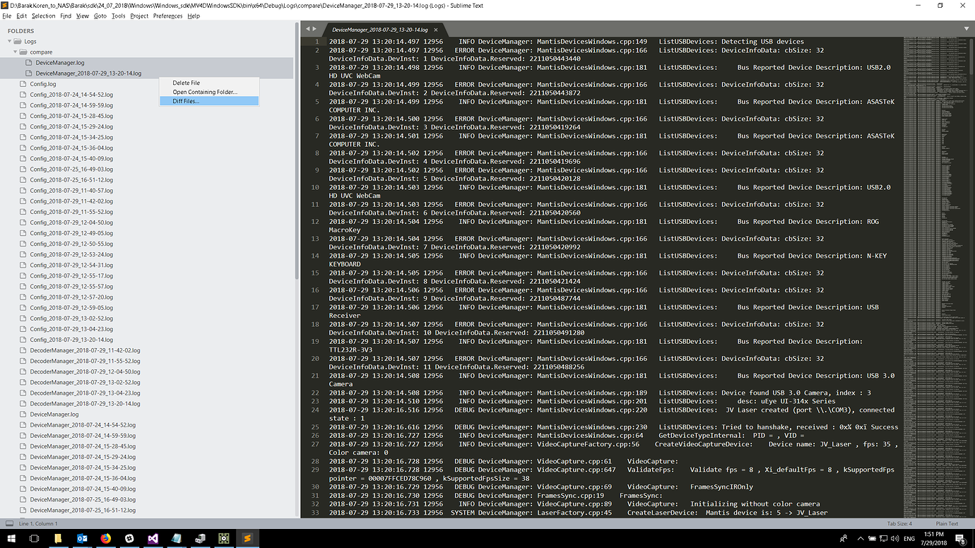 Diff Files Not Working Technical Support Sublime Forum
