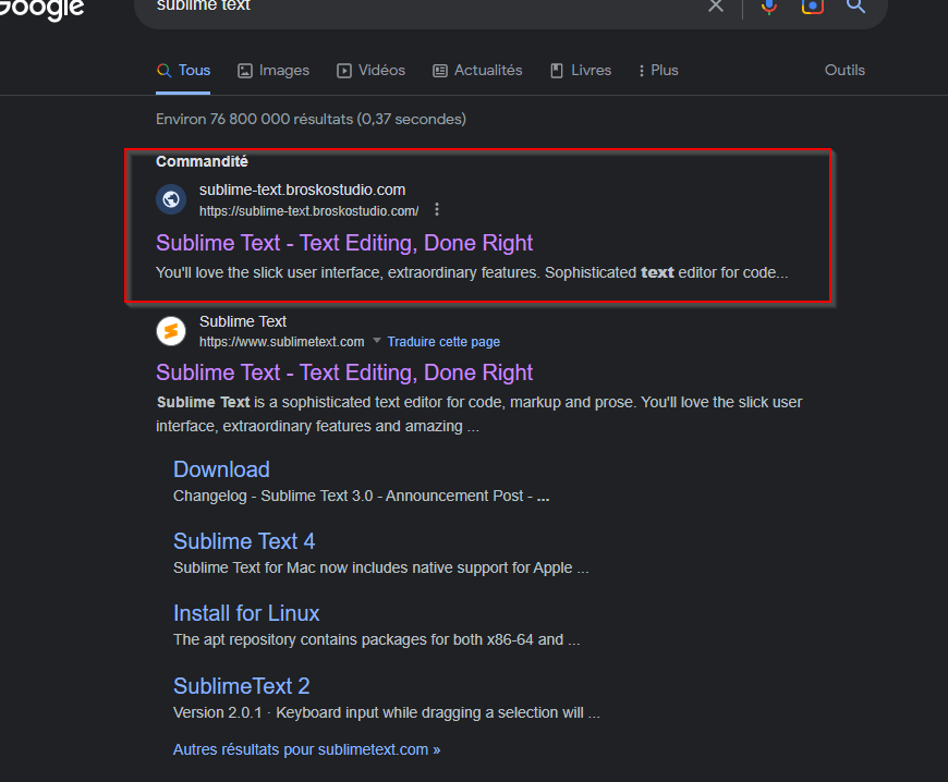 Warning Fake Website Pretending To Be Sublime Text Again Technical Support Sublime Forum