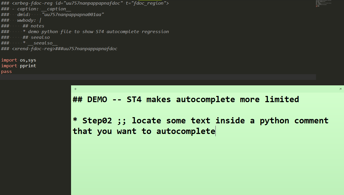 ST4: Regression -- autocomplete is now more limited - Technical Support - Sublime Forum