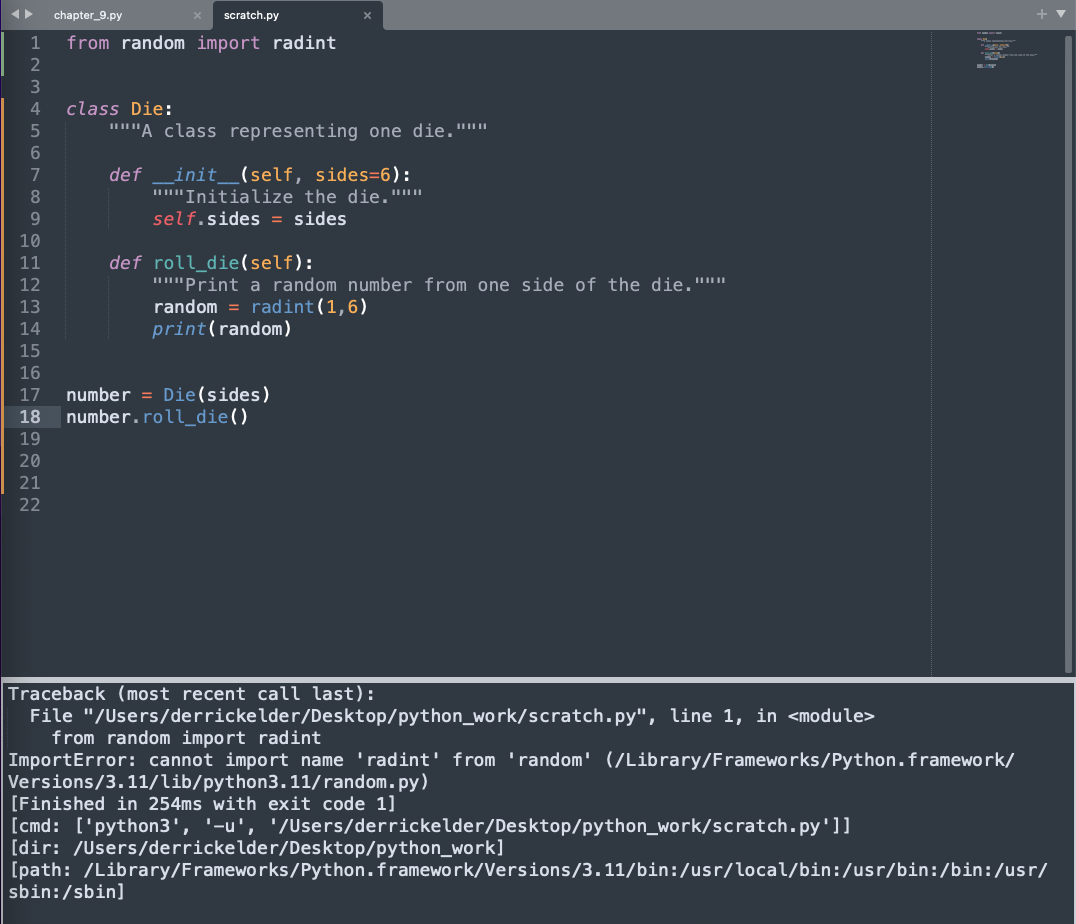 Can not get radint( ) function to import, please help - General Discussion - Sublime Forum