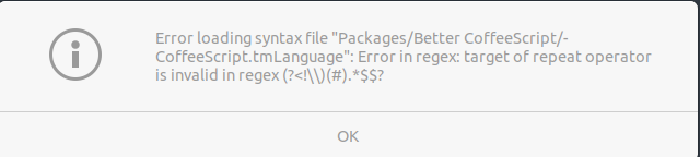 Error Loading Syntax File On Various Packages Code Displayed As White Text Technical Support