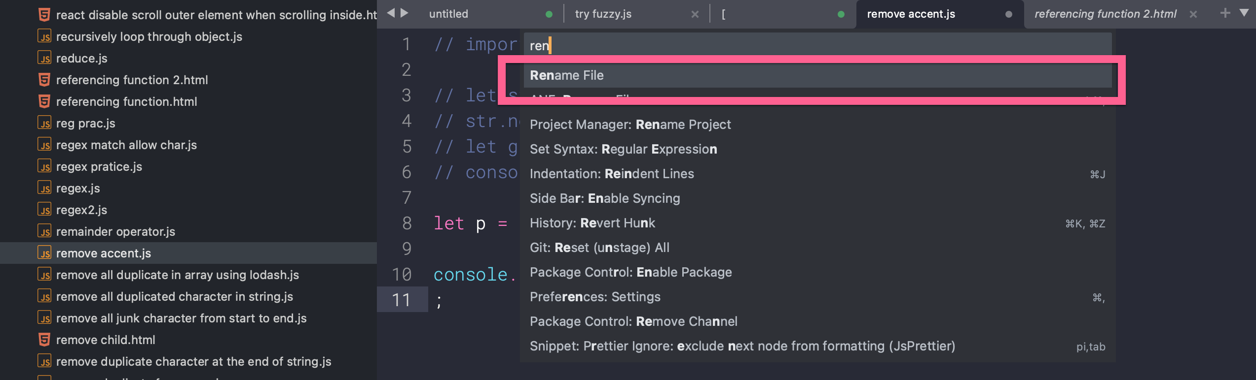 How To Set Shortcut For Rename Command Technical Support Sublime Forum
